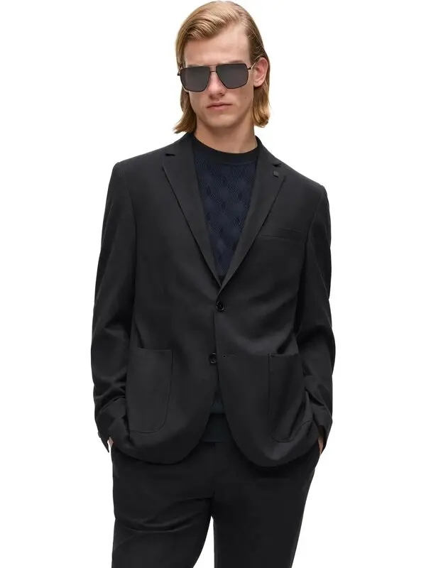 Karl Lagerfeld Patch Pocket Blazer - Black