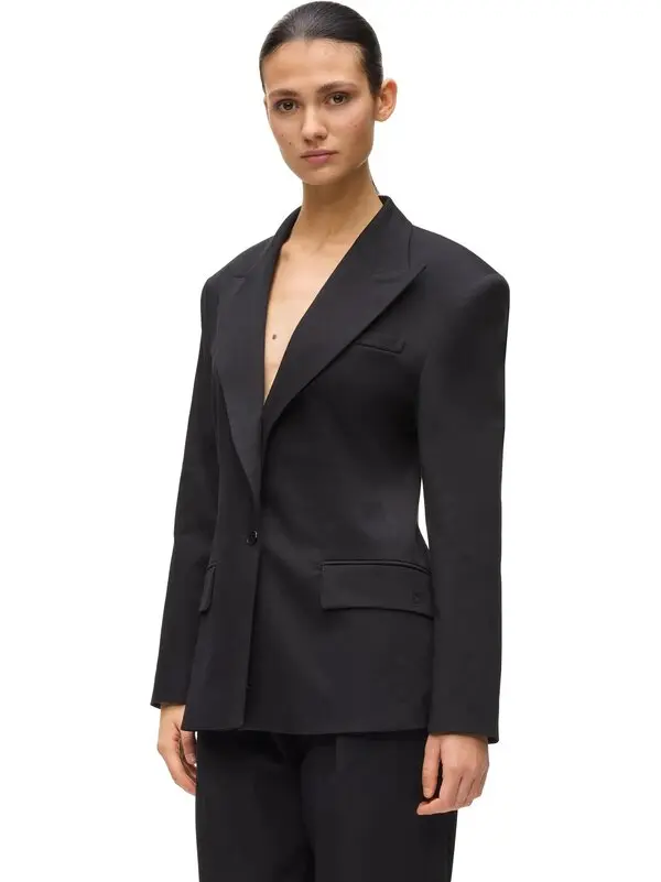 Karl Lagerfeld Kl X Amber Valletta Structured Single-breasted Blazer - Black