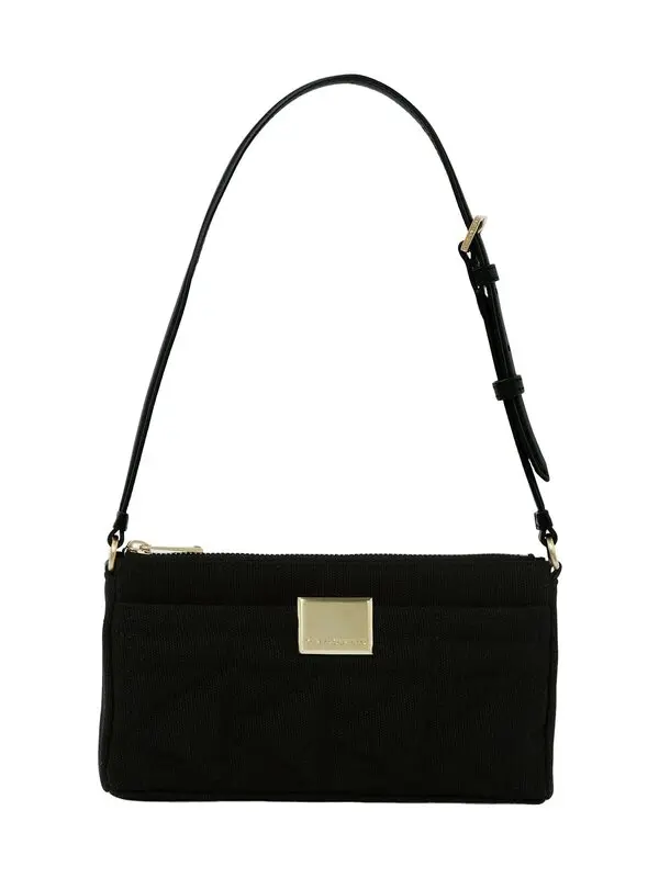 Karl Lagerfeld X Amber Valletta Quilted Canvas Shoulder Bag - Black