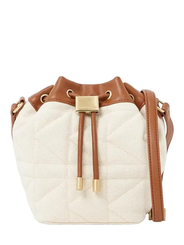 Karl Lagerfeld Kl X Amber Valletta Quilted Canvas Bucket Bag - Natural