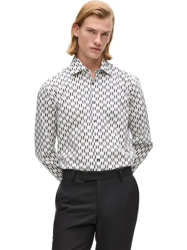 Karl Lagerfeld All-over Monogram Shirt - White/black