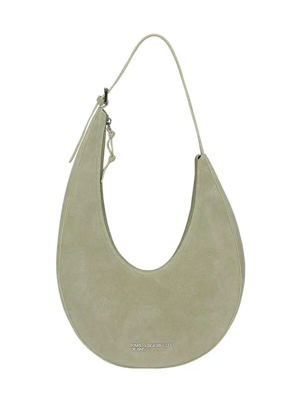 KL JEANS Rounded Suede Hobo Bag - Tea