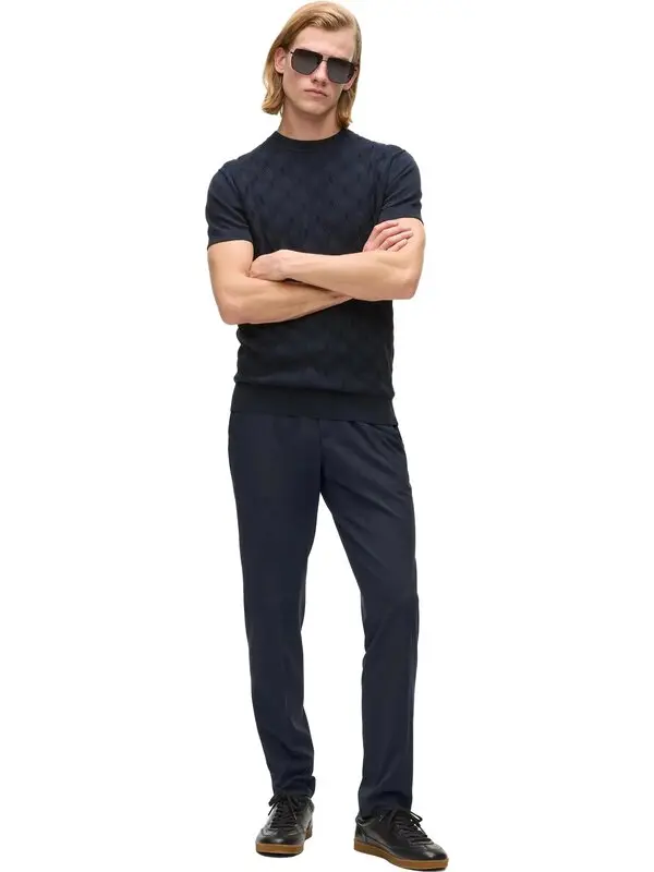 Karl Lagerfeld Tailored Drawcord Waist Pants - Navy