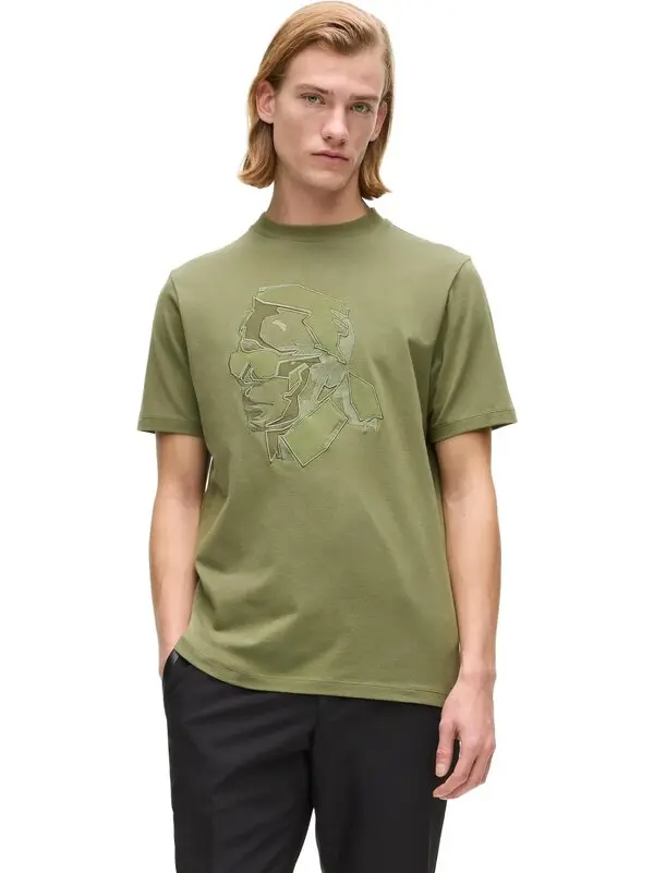 Karl Lagerfeld Tonal Karl Print T-shirt - Olive