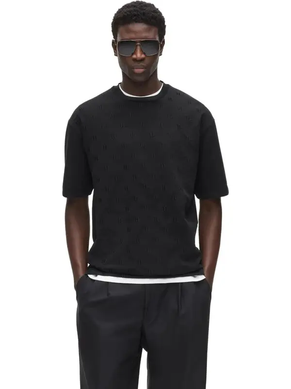 Karl Lagerfeld Monogram Short-sleeved Sweater - Black