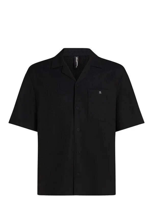 Karl Lagerfeld Textured Beachwear Shirt - Black