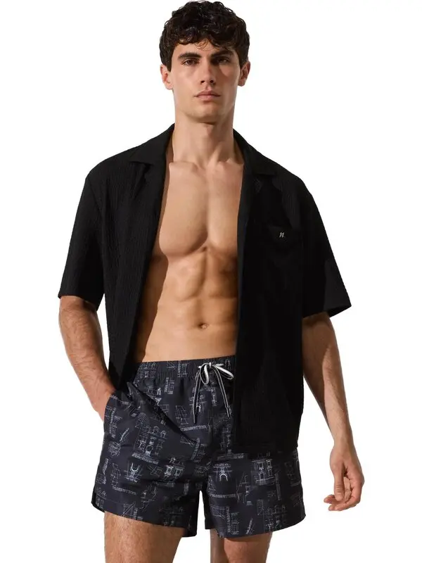 Karl Lagerfeld Textured Beachwear Shirt - Black