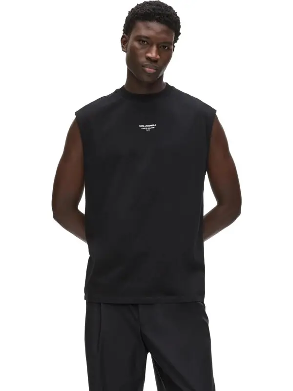 Karl Lagerfeld Sleeveless Crewneck Tank Top - Black