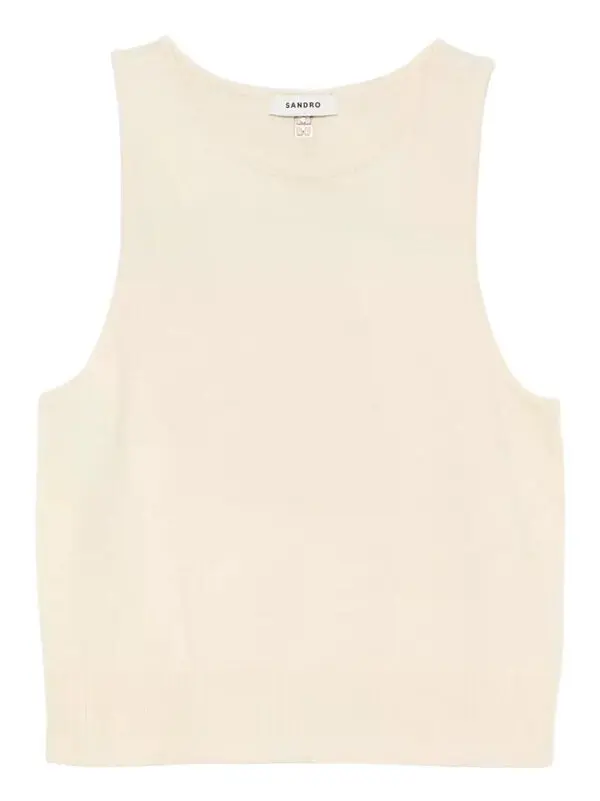Sandro Sleeveless Fine Knit Vest - Neutrals