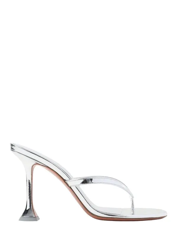 Amina Muaddi Juliette Thong Sandals In Metallic - Silver