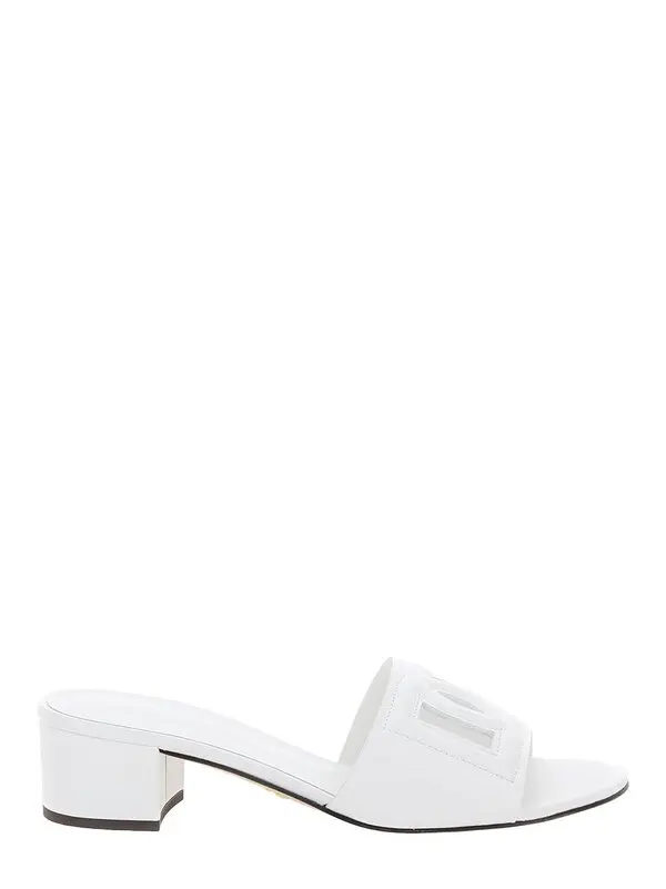 Dolce & Gabbana Mules With Low Heel And Dg Millennials In Smooth Leather For - Multicolor