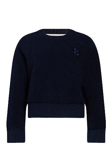 BALLANTYNE Bouclé Crewneck Sweater - Navy