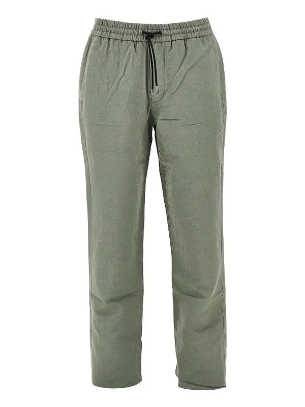 Sease Cotton And Linen Blend Twill Pants - Green