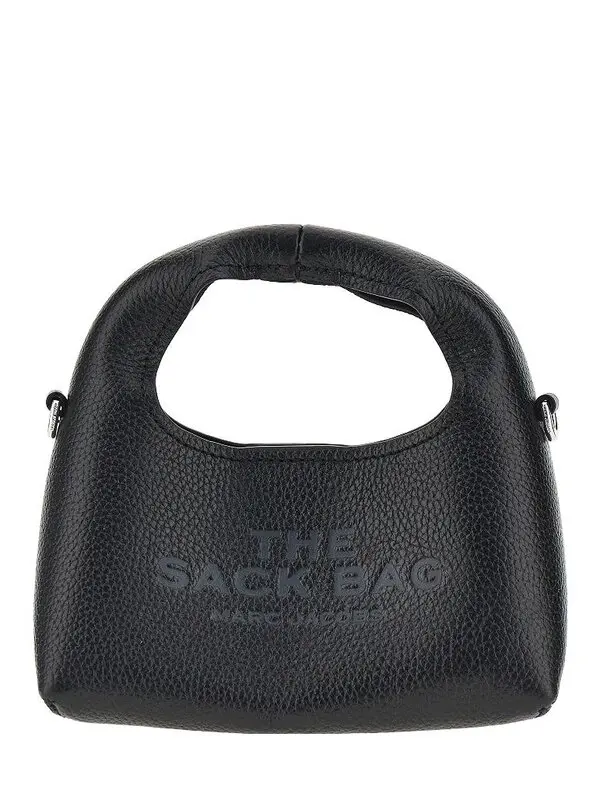 Marc Jacobs Grained Leather Micro 'the Sack' Bag - Black