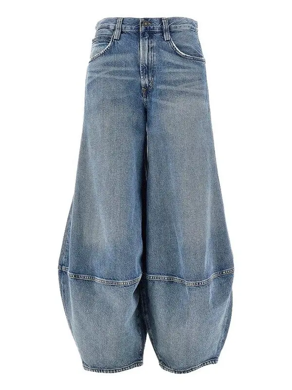 AGOLDE Lantern Wide Leg Jeans In Medium Indigo - Blue