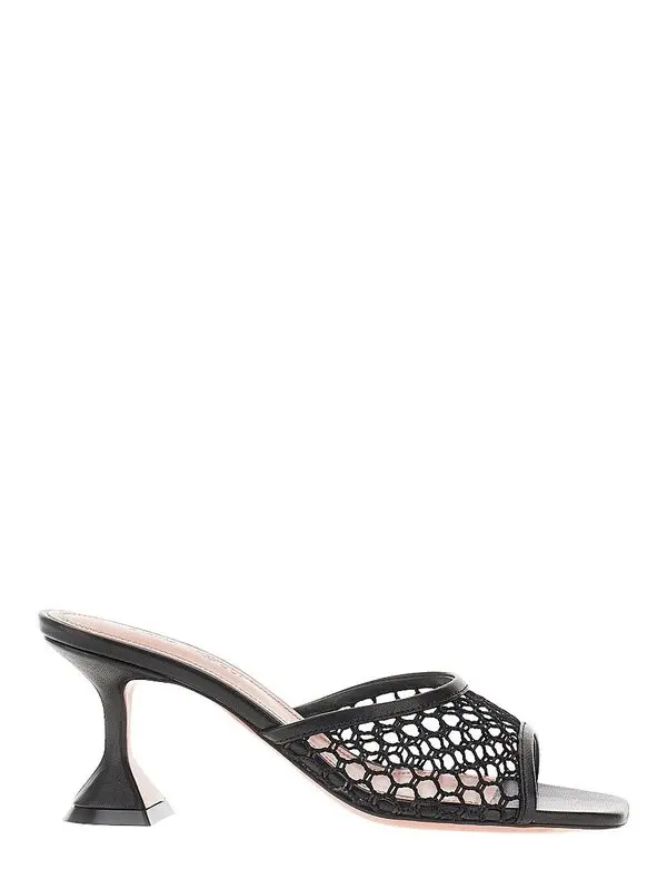 Amina Muaddi Lupita Net Mules - Black