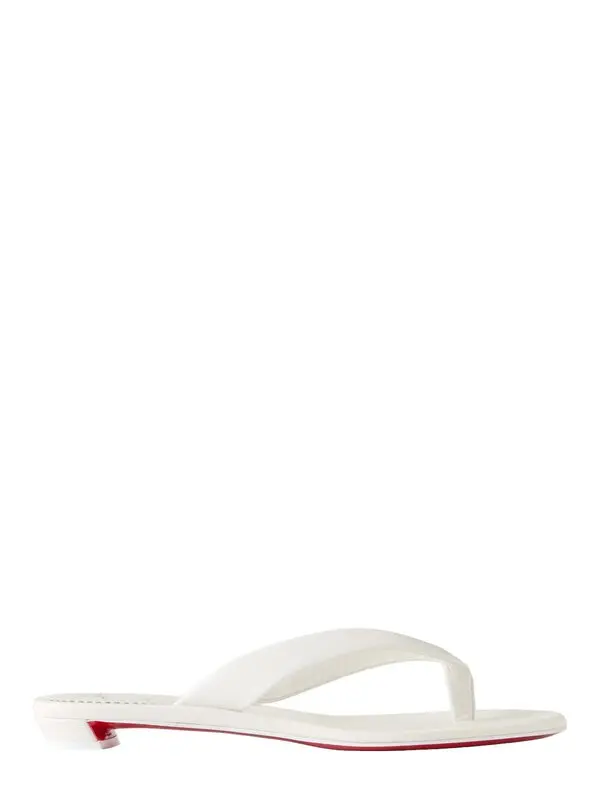CHRISTIAN LOUBOUTIN Miss Z Leather Thong Sandals - White