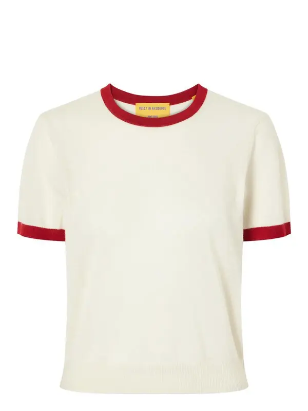 Guest In Residence Airy Ringer Cashmere T-shirt - Neutrals