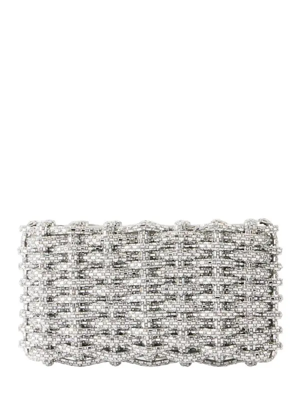 Simkhai Morgan Crystal-embellished Clutch Bag - Silver