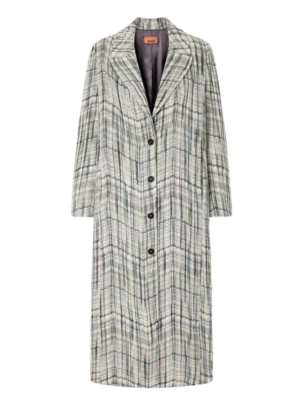 Missoni Chevron Pattern Wool-blend Coat - Gray
