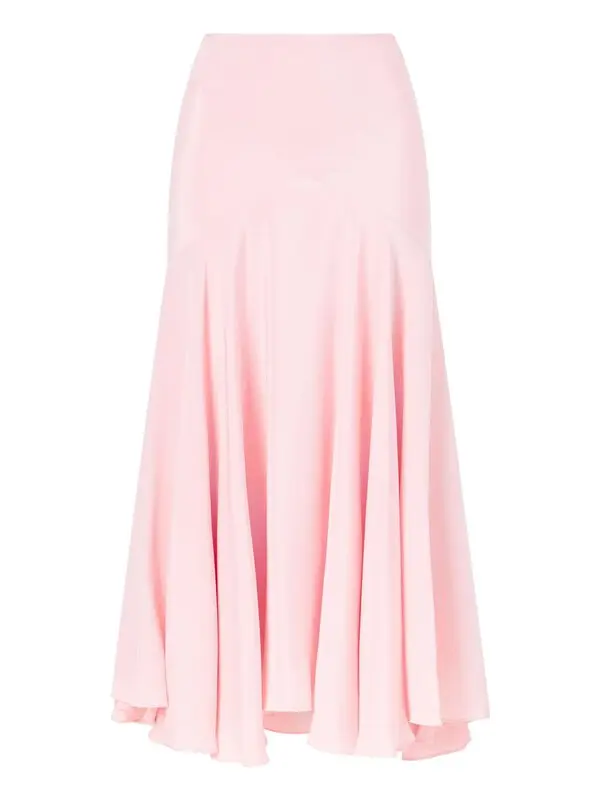 RODARTE Draped Silk-crepe Midi Skirt - Pink