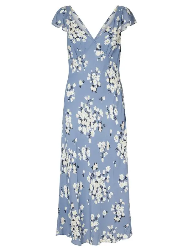 Rixo Cathy Floral-print Crepe Midi Dress - Blue