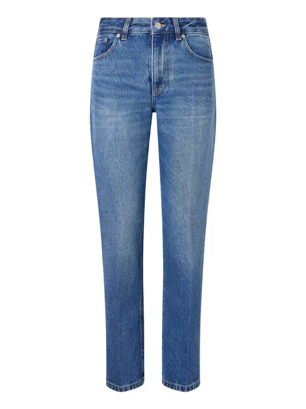 Victoria Beckham Leather-trimmed Low-waist Flared Jeans - Blue