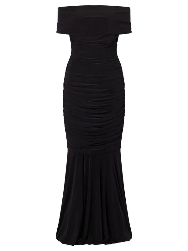 Norma Kamali Gathered Jersey Gown - Black