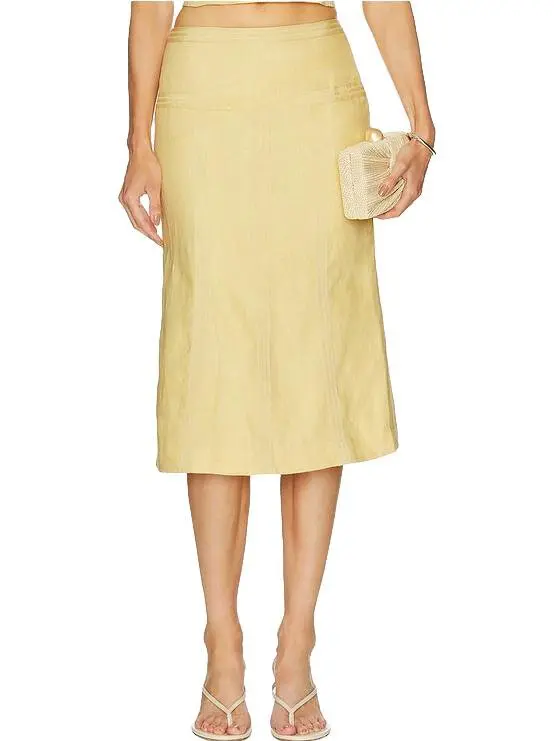 CAMILA COELHO Cassia Midi Skirt - Yellow
