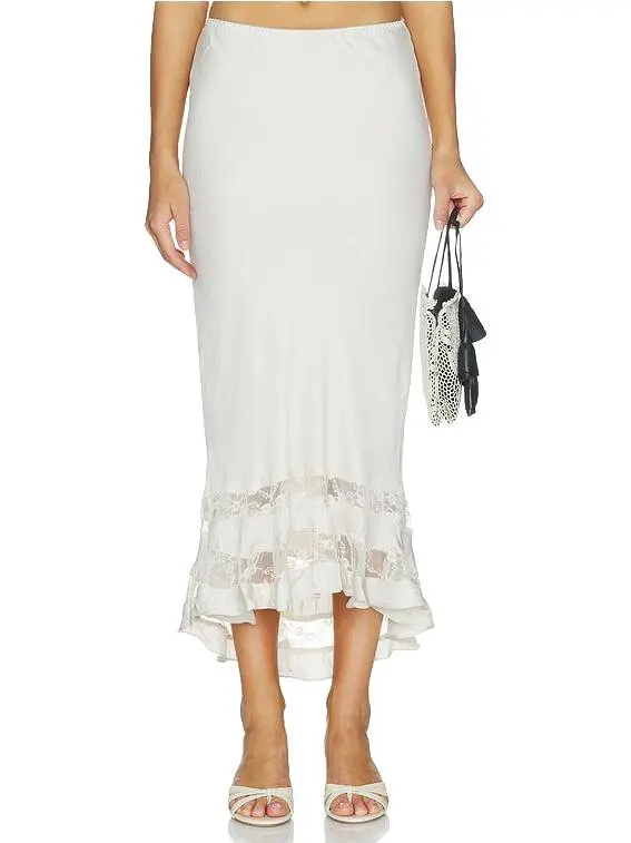 Free People Long Lost Lover Slip Skirt - Tea