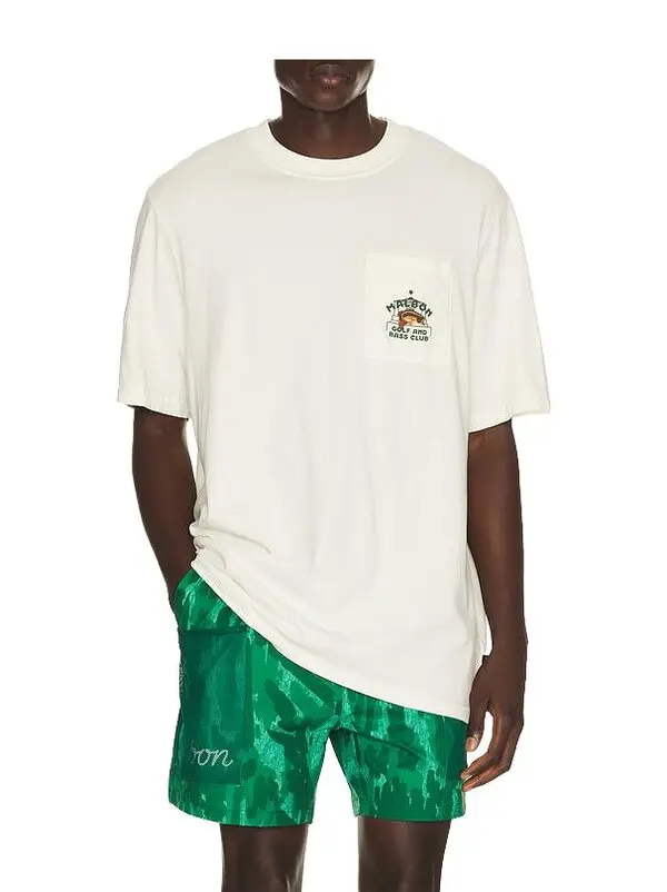 MALBON X Golf & Bass Club Vista Bass Club Tee In White - Ivory