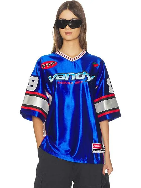 VANDYTHEPINK Graphic Football Jersey - Blue