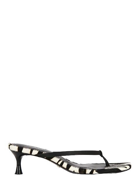 Raye Kimme" Stiletto Heel Sandals - Zebra