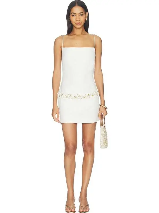 YELLOW THE LABEL Shell Embellished Mini Dress - Ivory