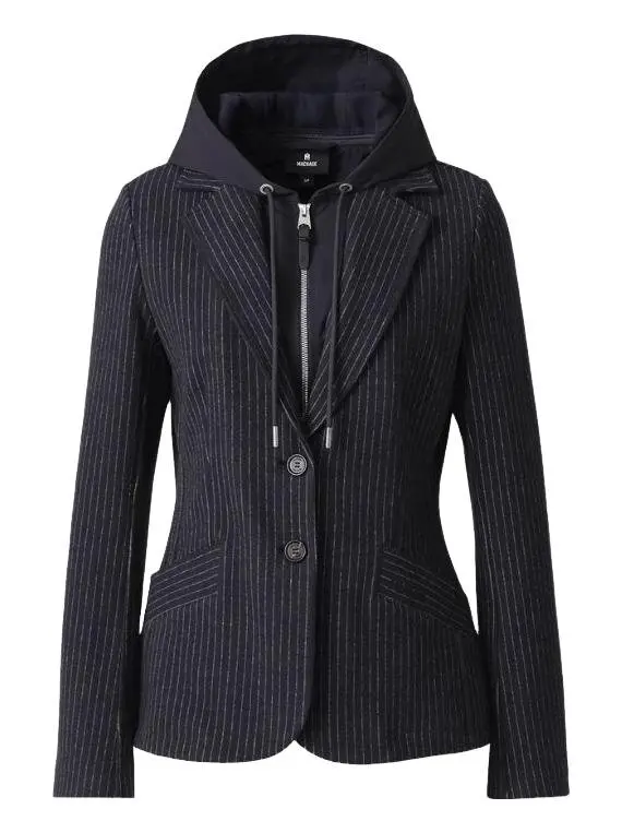 Mackage Jospia-k 2-in-1 Tailored Jacket With Removable Bib - Navy-cream