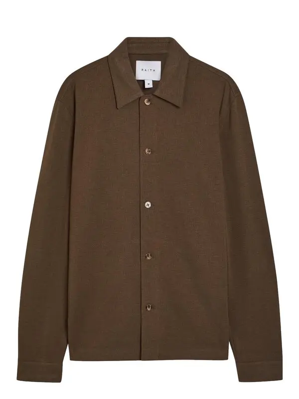 RAITH Geneva Textured Jersey Overshirt - Brown