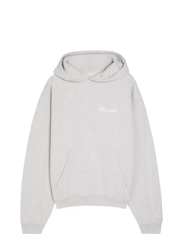 PICANTE Embroidered Cotton Hooded Sweatshirt - Grey