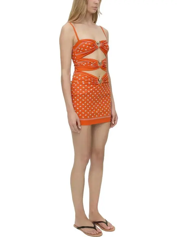 Christopher Esber Bandana Orbit Mini Dress - Orange