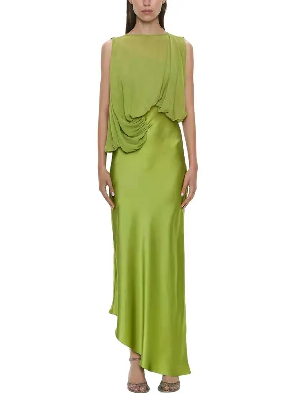 Christopher Esber Cumulus Draped Asymmetric Dress - Green