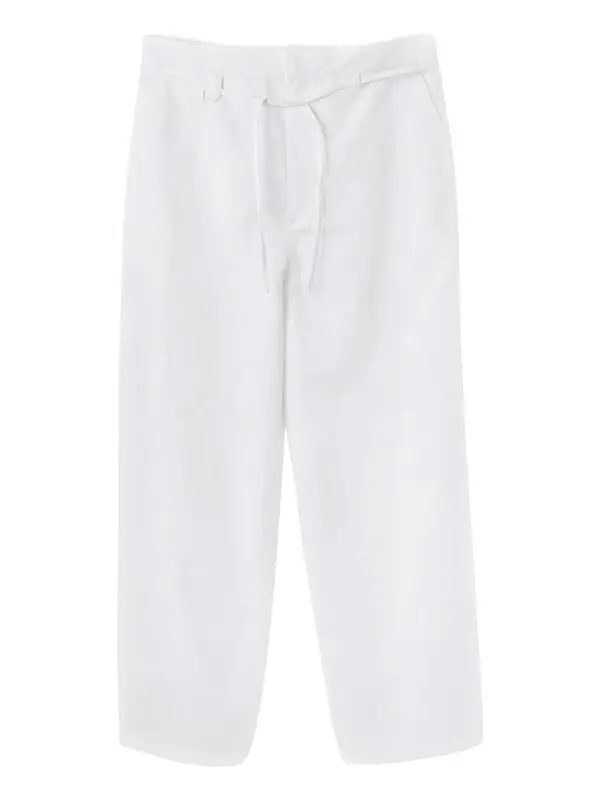 Jacquemus Cotton Poplin Wide Leg Trousers - White