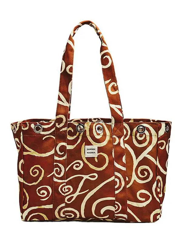 DAMSON MADDER Large Canvas Eyelet Tote - Brown