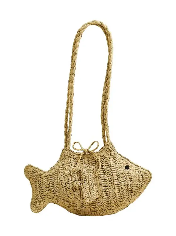 ALEMAIS Raffia Fish Bag - Natural