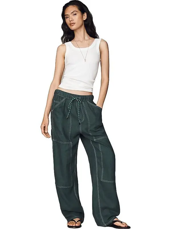 Rag & Bone Atlas Linen Utility Pants - Forest