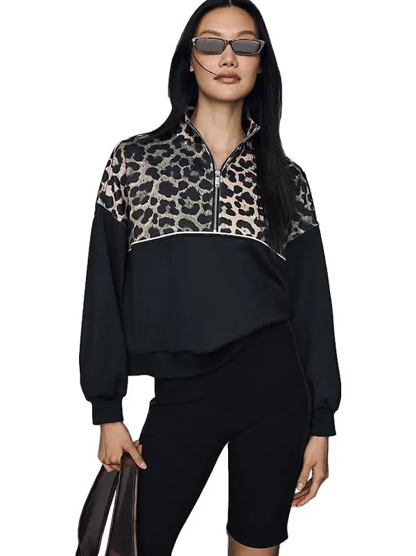P.E Nation Boundless Quarter Zip Jacket - Leopard