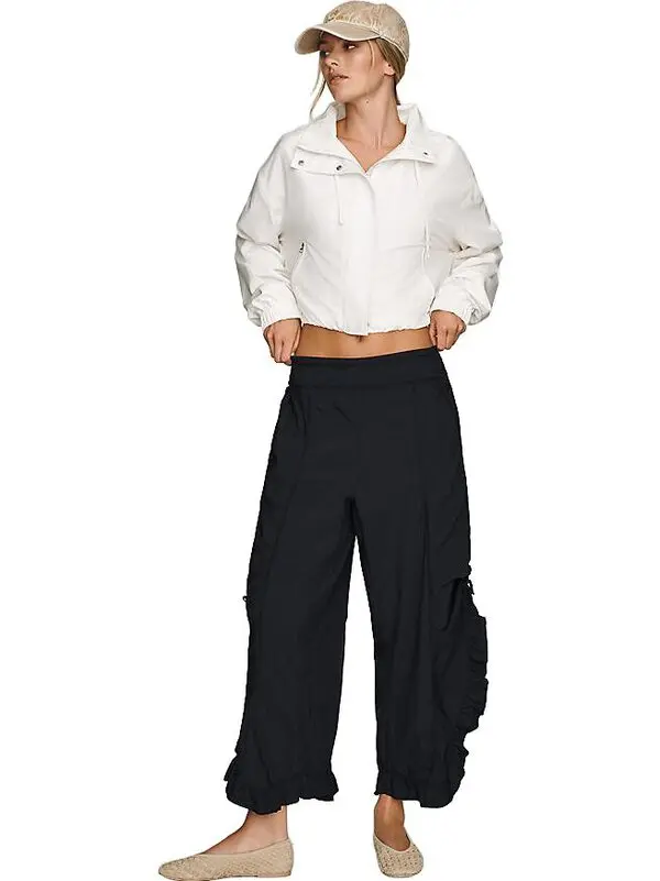 Daily Practice Ruffle Detail Pants - Black