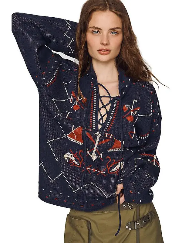 The Great. Fisherman Sweater - Navy