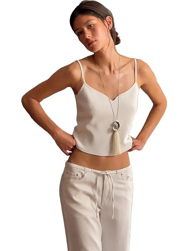 Maeve Sweetheart Neckline Tank Top - Ivory