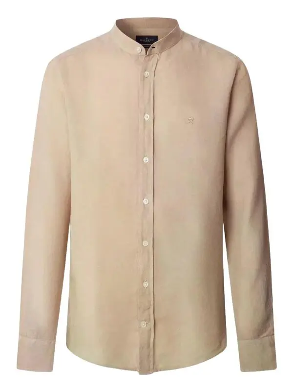 HACKETT LONDON Mandarin-collar Linen Shirt - Neutrals