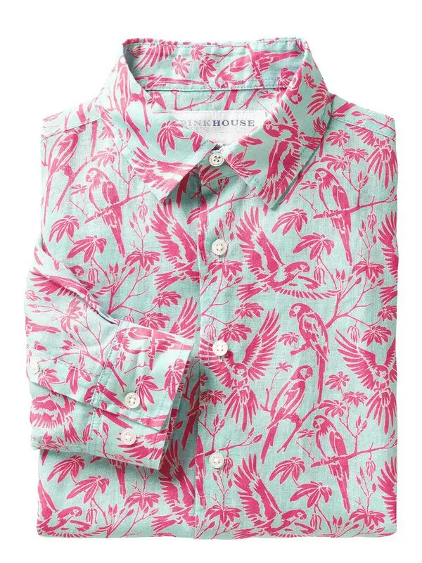 PINK HOUSE Linen Shirt Parrot - Pink