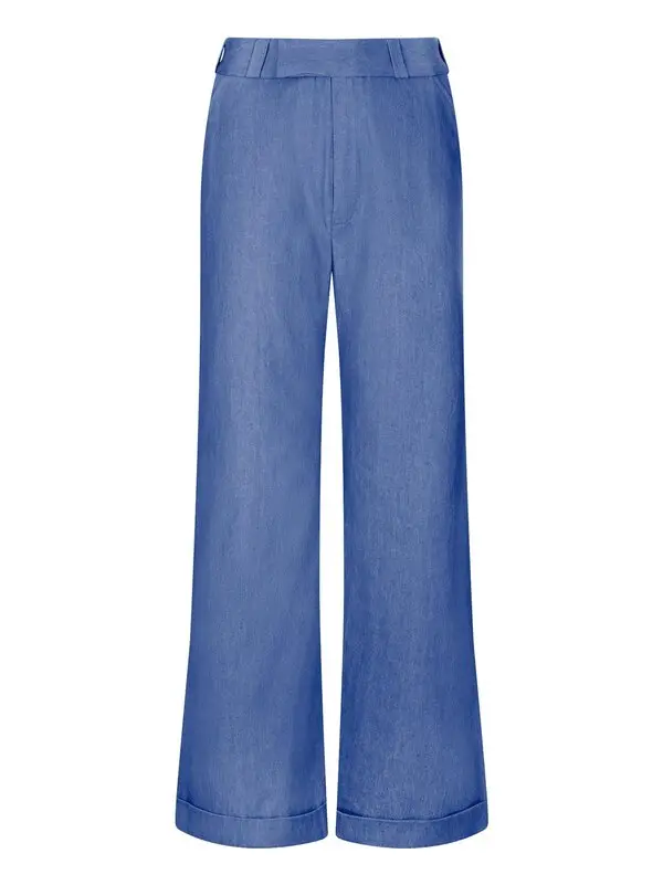 GUNDA HAFNER LTD Mid-rise Wide-leg Denim Trousers - Blue